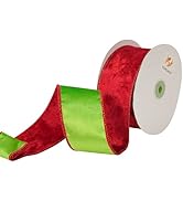 Amazon.com: HUIHUANG Red and Lime Green Wired Ribbon - 2.5 inch Red ...