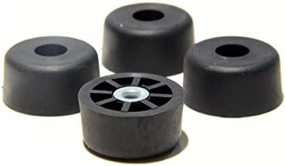 8 Large Square Rubber Feet Foot Bumpers w/Stainless Screws - .590 H X 1 ...