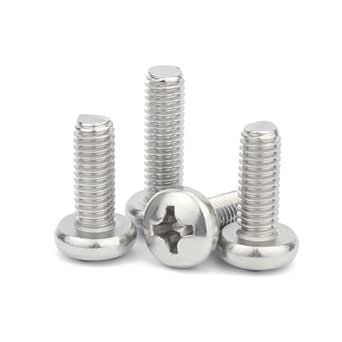 Amazon.com: M1 M1.2 M1.6 M2 M2.5 M3 M4 M5 M6 M8 304 Stainless Steel Round Pan Head Phillips ...