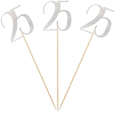 Amazon.com: Blue Glitter 25th Birthday Centerpiece Sticks, 12-Pack ...