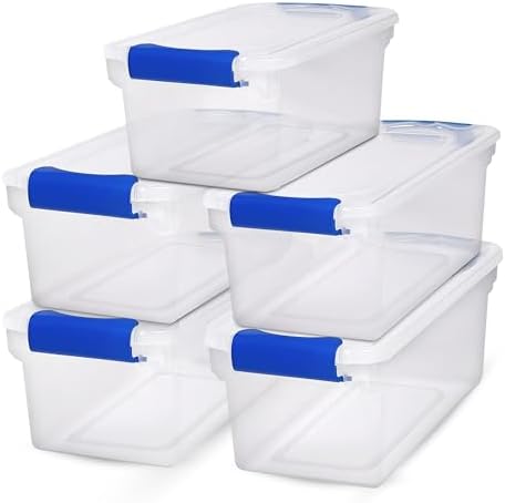Amazon.com - Yesdate 6-Pack 12 Quart Stackable Storage Bin with ...