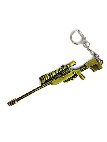 GuardF Metal AWM Sniper Devil Golden Skin Weapon Gun Key Chain Keyrings ...