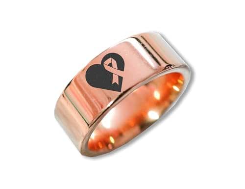 Amazon.com: Breast Cancer Engraved Ring Engraved Beat Cancer Wedding ...