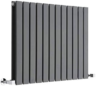Milano Alpha - Modern Anthracite Horizontal Double Flat Panel Radiator ...