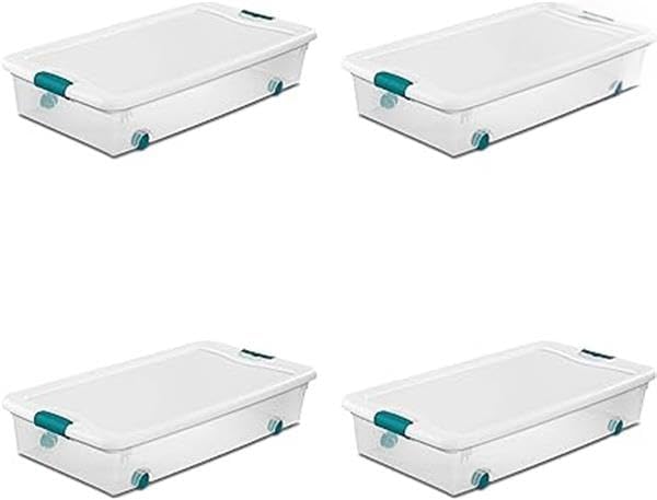 Amazon.com: Kusport 56 Qt Wheeled Lock-Up Storage Box (4 Packs ...