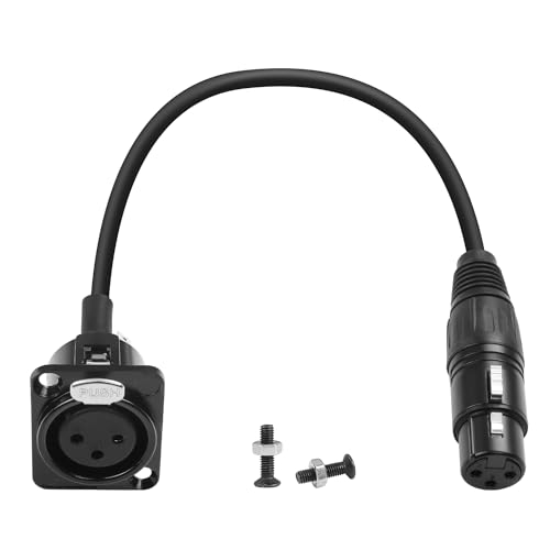 QIANRENON XLR Fixed Mount Short Cable Adapter Audio Socket 3Pin XLR ...