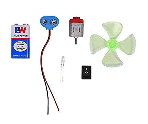 Buy ESPtronics 4.5-5v DC Motor for Project Mini Fan Blade 9v Battery ...