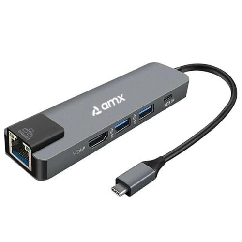 AMX 5 in 1; 4K HDMI HDTV Adapter with USB Ports, 87W PD for MacBook Pro ...