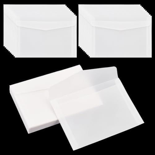 Amazon.com : PH PandaHall 50pcs Translucent Envelopes 6.9x 4.9''/17 ...