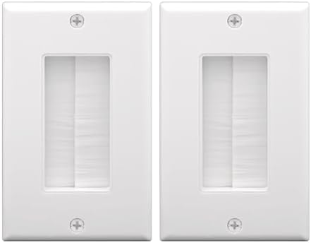 Cable Matters 2-Pack 1-Gang Wall Cable Pass Through, Cable Wall Plate ...