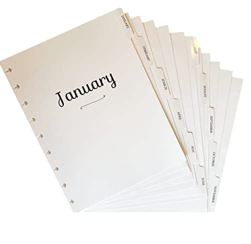 Amazon.com: Monthly Binder Dividers set fits 9-Disc Planners, Classic ...