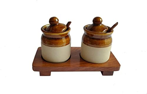 Buy ExclusiveLane 'Hut Handpainted' Ceramic Pickle Jars for Dining ...