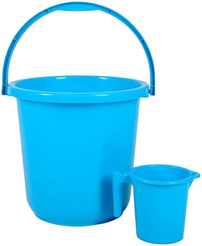 Plastic Bucket, Mug a Set Bathroom Bucket (25 Liters), Mug (1 Liter ...