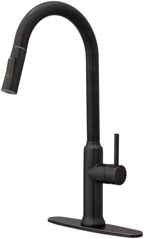 Kroias Oil Rubbed Bronze Kitchen Faucet with Pull Down Sprayer, High ...