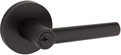 Weiser Milan Matte Black Front Door Handle with Lock, Reversible Square ...