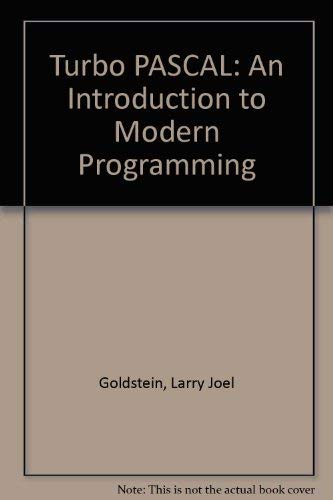 Amazon | Turbo Pascal: An Introduction to Modern Programming | Goldstein, Larry Joel ...
