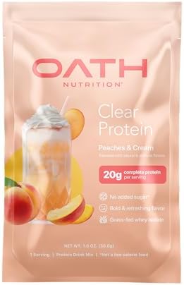 Amazon.com: Oath Nutrition Clear Whey Isolate Protein Powder, Peaches ...