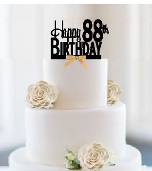 Amazon.com: Item#088CTGR - Happy 88th Birthday Elegant Cake Decoration ...