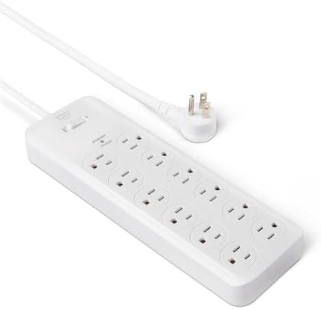Amazon.com: Amazon Basics Surge Protector Power Strip, 12-Outlet, 4000 ...