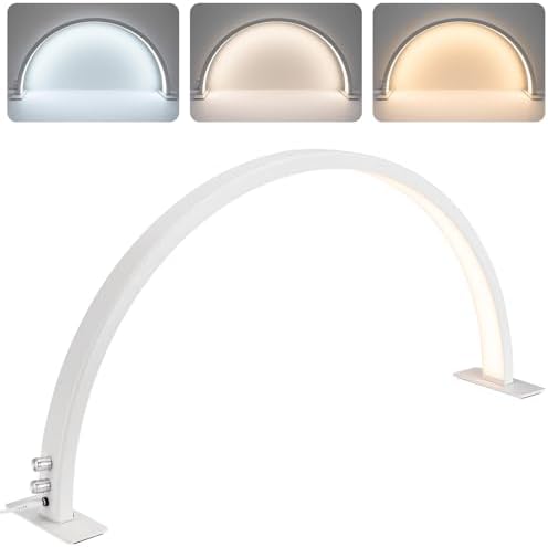 Noverlife White Half-Moon Nail Desk Lamp, 29inch 35W 2520 Lumen Half ...