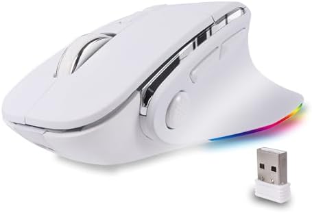 Amazon.com: memzuoix 2.4G LED Wireless Mouse, Rechargeable Ergonomic ...