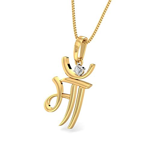 Buy Goldman Maa Hindi Dictionary Word 14 k Solid Gold Pendant for ...