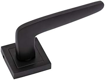 Golden Grace Venus Door Handles on Square Rose in Matte Black Finish ...