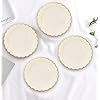 Amazon.com: HEIPINIUYE 50 Pieces Ivory Paper Plates with Gold Foil 7 ...