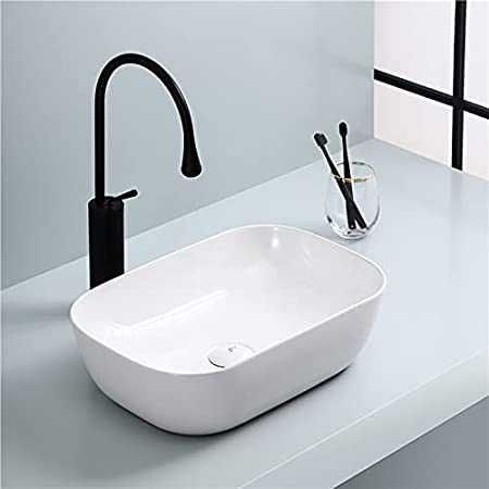 WARRIX White Table top Wash Basin/Glossy Finish/Counter top/Table top ...