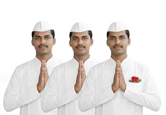 ATABZ Gandhi Topi Nehru Cap Traditional Marathi Wedding Pooja Cap for ...