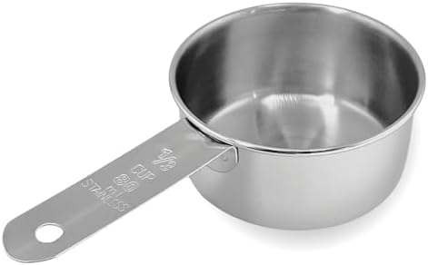 Amazon.com: 1/3 Cup Stainless Steel Measuring Cup | Sturdy Metal 80 ml ...