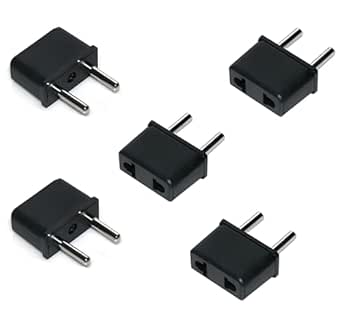 fdealz® [ 10 Pieces ] US Female Flat Pin to EU Plug India 2 Pin Male AC ...