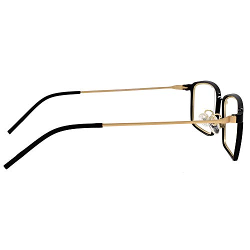 Buy Hrinkar Rectangle Black Gold Full Rim Metal:Plastic Latest Stylish ...