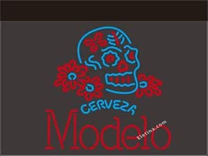 Amazon.com : Bar Neon Light Sign Cerveza Modelo Skull Led Lamp Neon ...