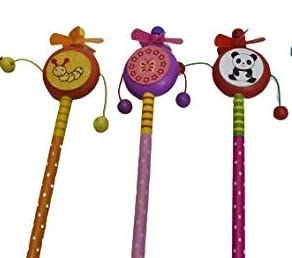 neotea Wooden Cartoon Shape Animals Design Pencil Attached Rattle Best ...