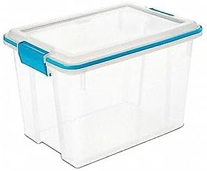 Sterilite 20 Qt Gasket Box, Stackable Storage Bin with Latching Lid and ...