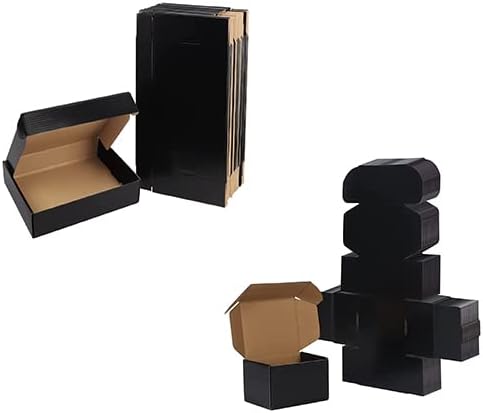 Amazon.com: 11x8x2 Black Shipping Boxes Bundle with 6x4x3 Shipping ...