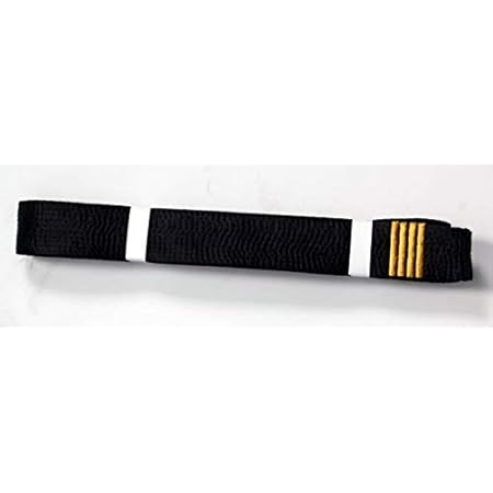 Shihan 4 Dan Bar Black Belt SATIN (gold Dan Bar) 320cm For Men/Women ...