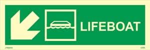 IMO Sign. Direction Sign Arrow 45 DEG, Down (L)/Lifeboat.: Amazon.com ...