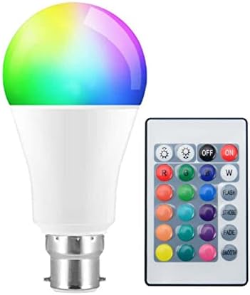 HYDONG Colour Changing Bulb B22 10W Dimmable, RGBW LED Light Bulbs Mood ...