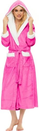 ccko Plush Robes For Women, Fleece Fuzzy Womens Robe,Soft Warm Women's ...
