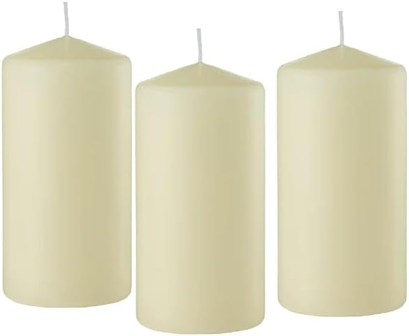 Amazon.com: 3 X 6 Pillar Inch Candles Set of 12 Bulk Event Pack Round ...