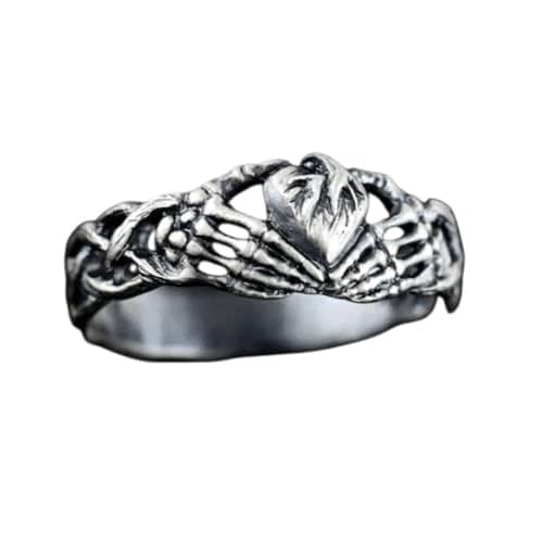 Amazon.com: MysticJewel Skeleton Hand Claddagh Unique Gothic Skeleton ...
