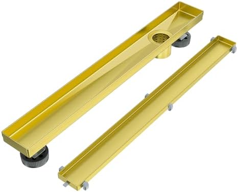 EXF Offset Linear Shower Drain 36 Inch Brushed Gold with Reversible ...