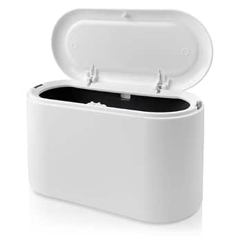 Tekenewbse 2L Table Bin with Lid, 22 x 11 x 13 cm Table Mini Rubbish ...