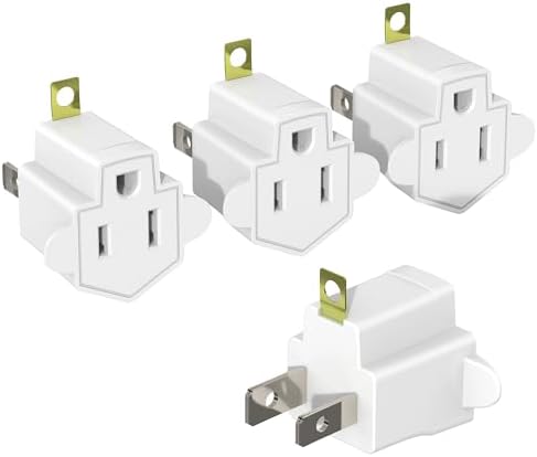 Amazon.com: 4 Pack Polarized Plug Adapter, ETL Listed Grounding Outlet ...