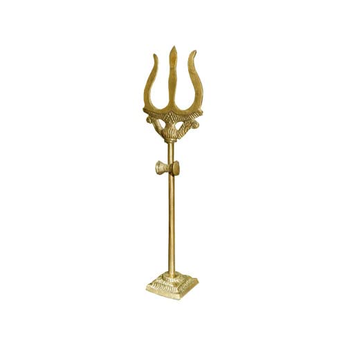 Buy Brass Small Trishul with Damru Statue Online at Low Prices in India ...