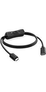 Amazon.com: RIITOP USB Type-C On Off Switch Cable [3.3ft], USB 3.1 C to ...