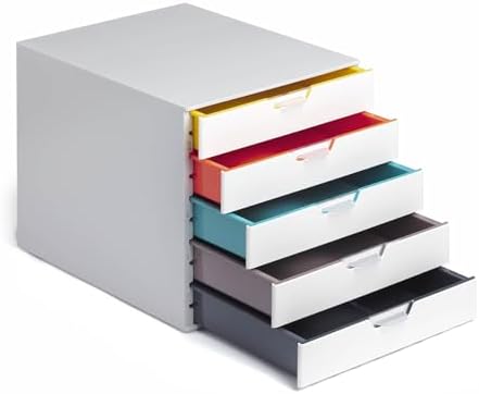 Durable VARICOLOR MIX 5 Drawer Unit | Desktop Drawer Set with 5 Colour ...