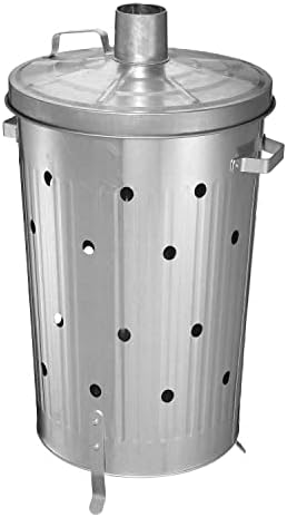 90L Galvanised Incinerator Fire Bin Burner for Garden Rubbish Paper ...